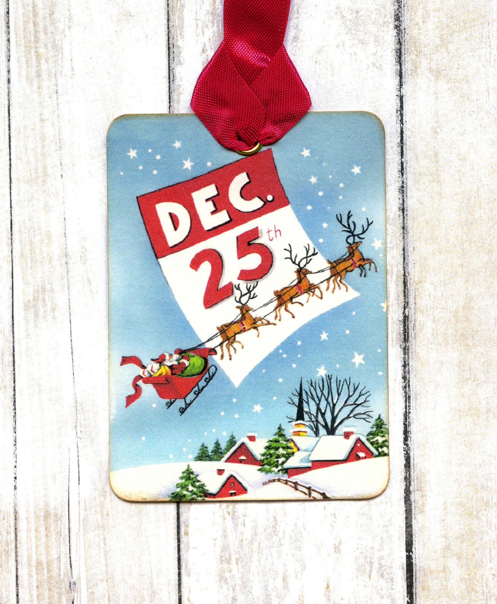 Retro Santa Claus December 25th Christmas Gift or Scrapbook | Etsy