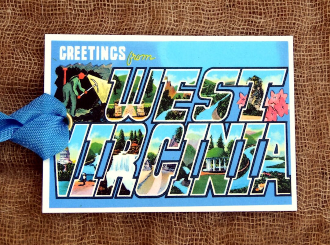 Greetings From West Virginia Large Letter Souvenir Postcard - Etsy