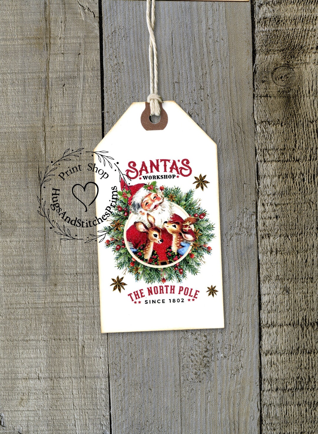 Santas North Pole Workshop Christmas Gift or Scrapbook Tags #5007 - Etsy