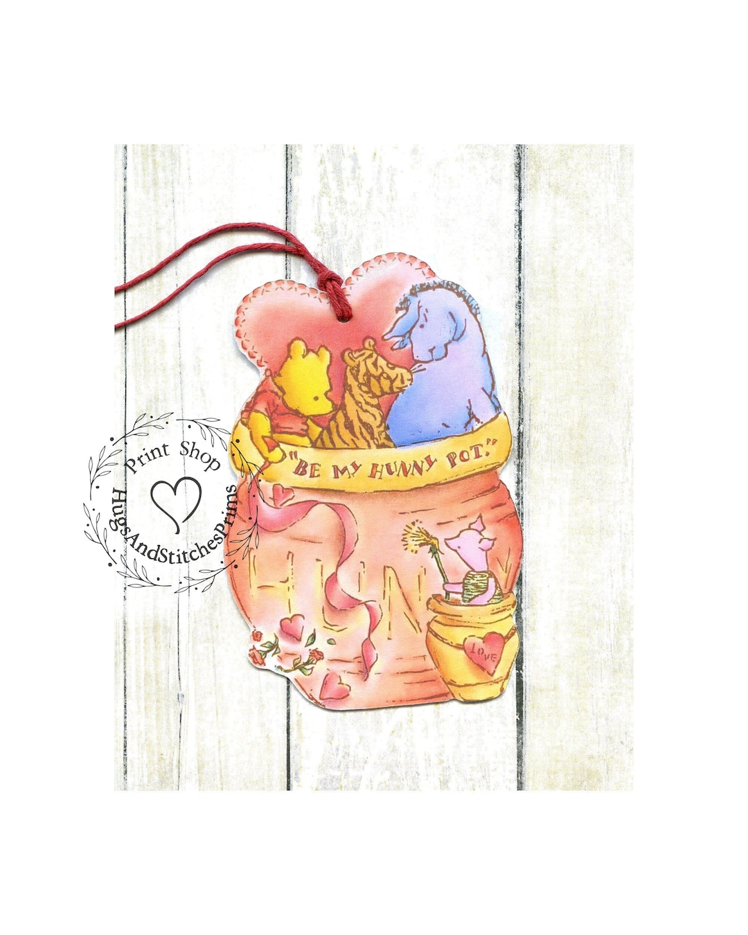 Retro Be My Honey Pot Bear and Friends Valentine Gift Tags or Hang Tags ...