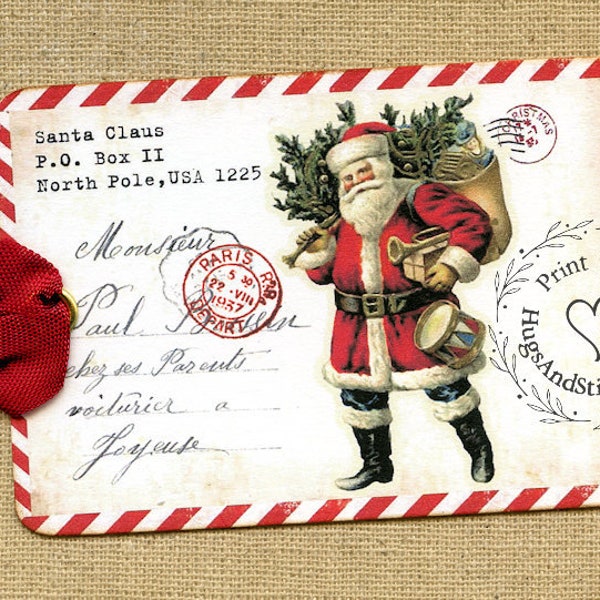 Santa Postcard - Etsy