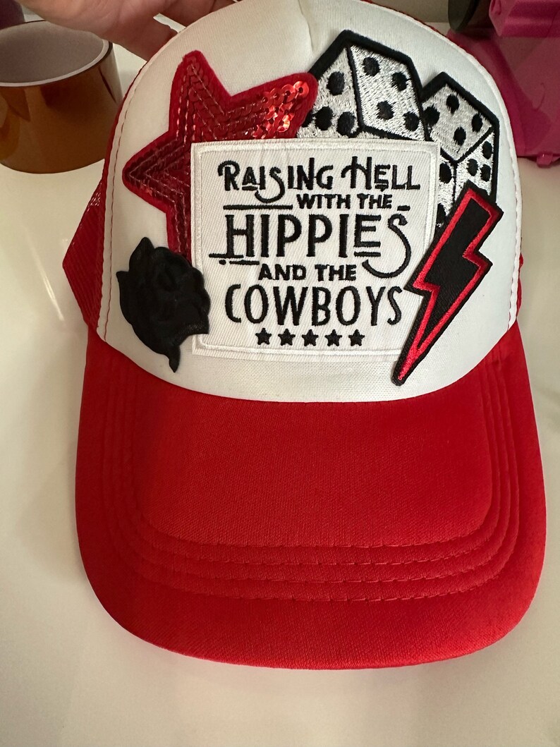 Raising Hell With the Hippies- Red Hat - Etsy