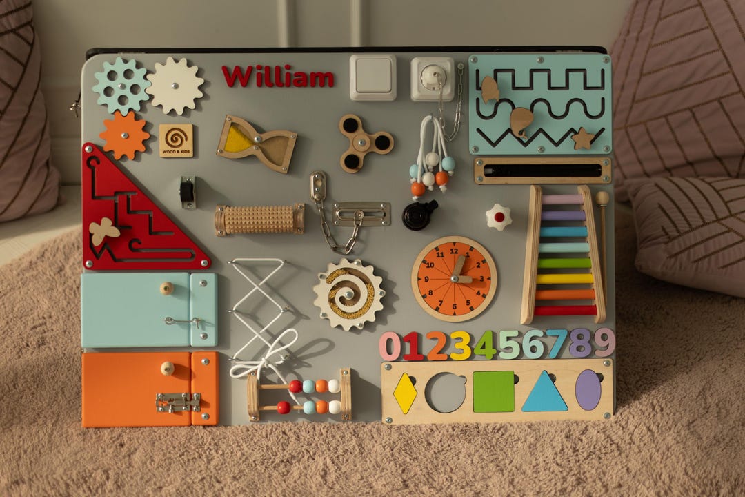 Custom Handmade Busy Board for Toddlers, Montessori-inspired Activity ...