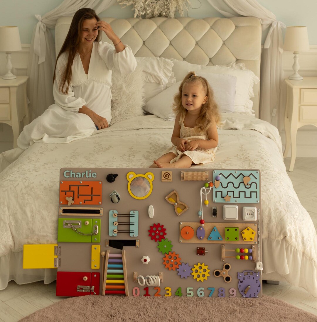 Personalized Montessori Busy Board Toddler Activity Board Custom ...