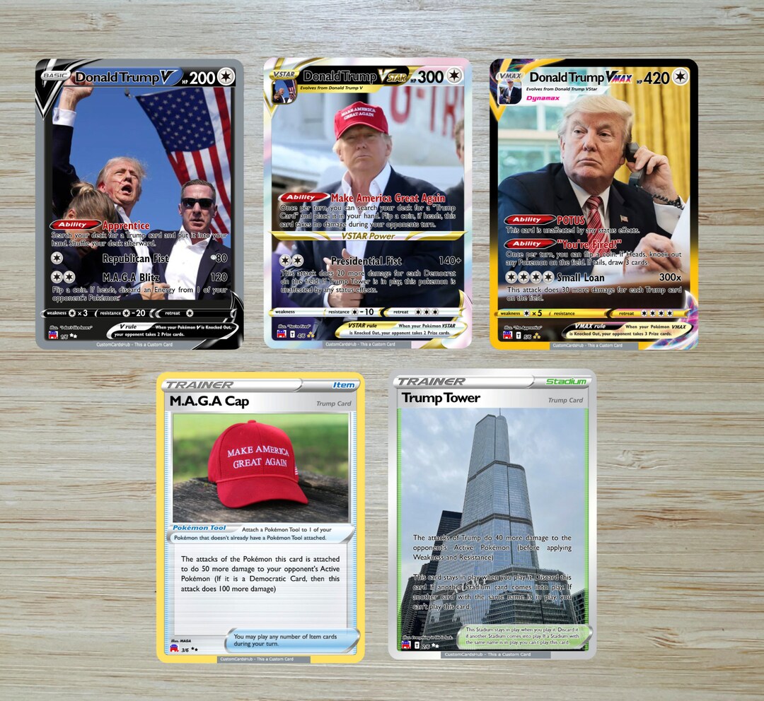 Donald Trump Complete Set of 5 Custom Made Cards Election 2024 ...