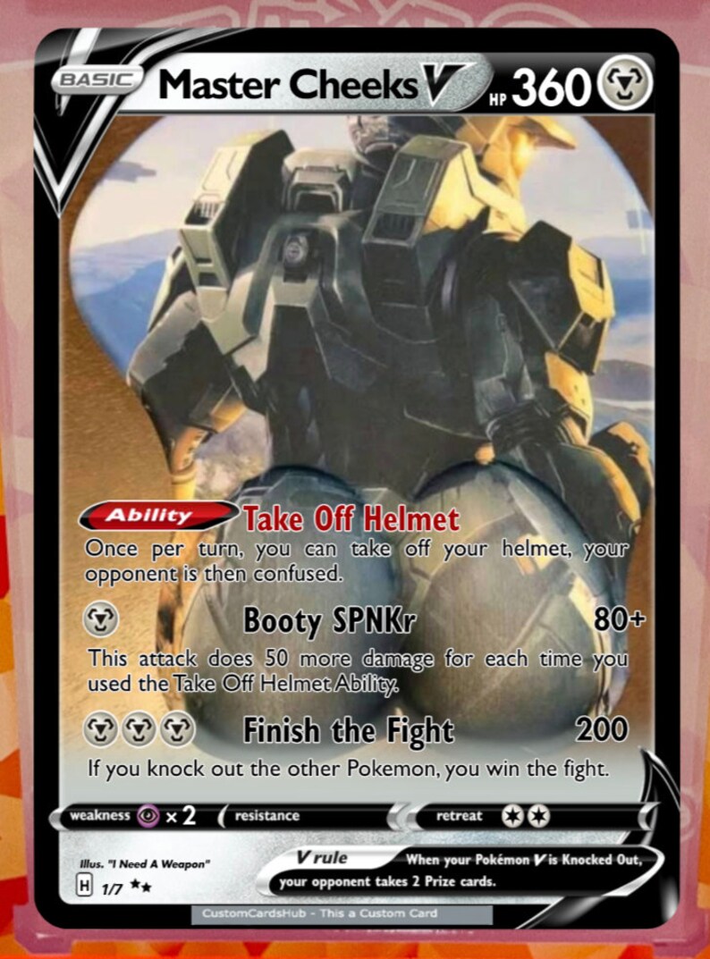 Custom Halo Master Cheeks Card Master Chief & Ancient Ring Funny Meme ...