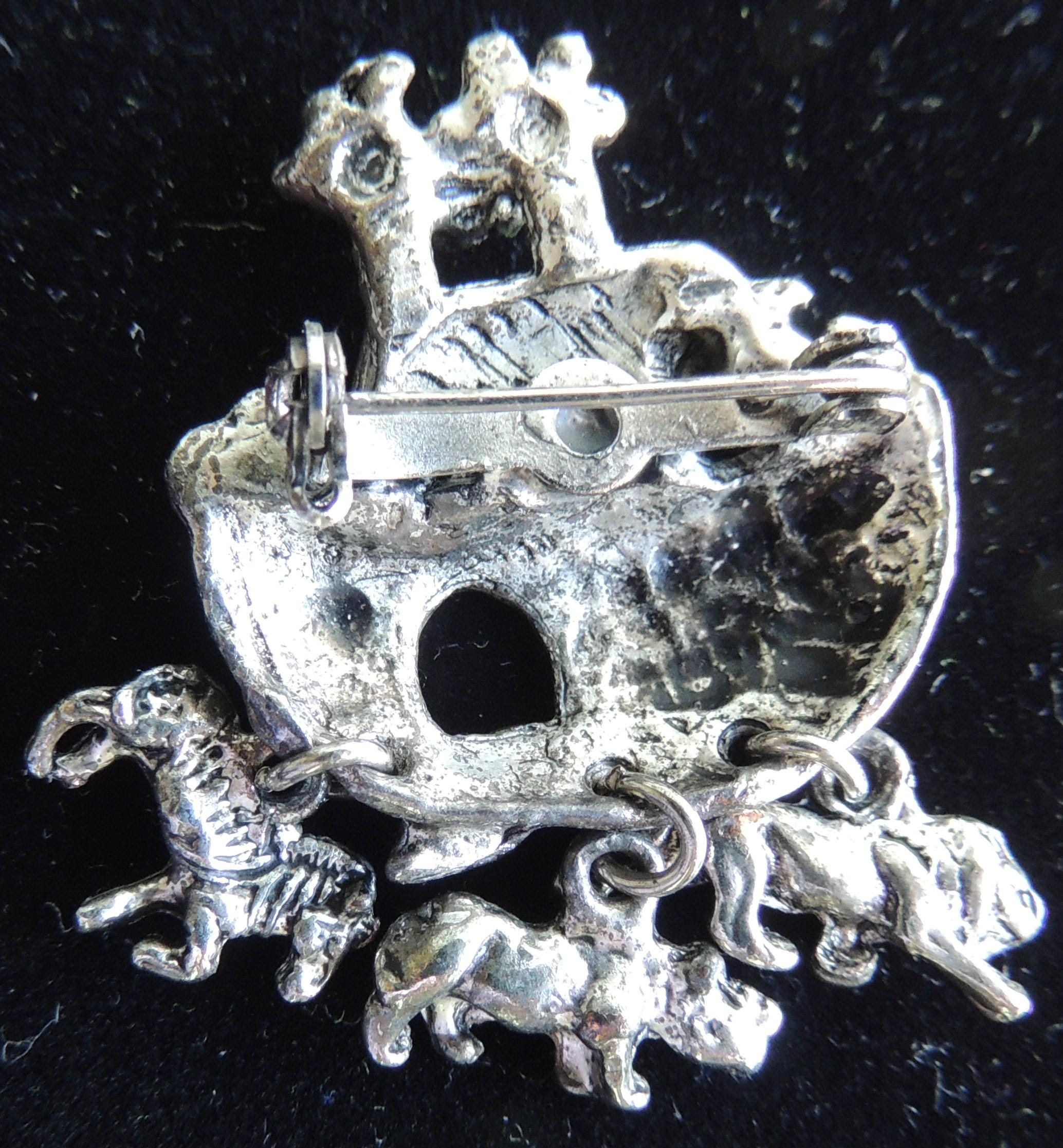 Small Pewter Noah's Ark Brooch/pin Unsigned - Etsy