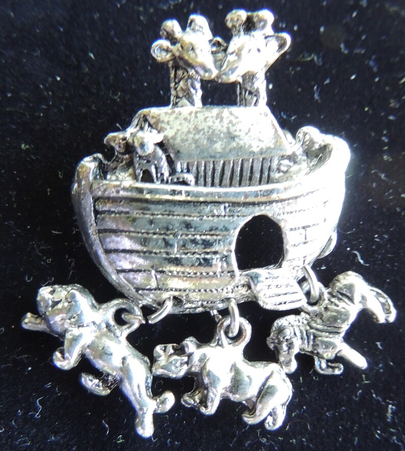Small Pewter Noah's Ark Brooch/pin Unsigned - Etsy
