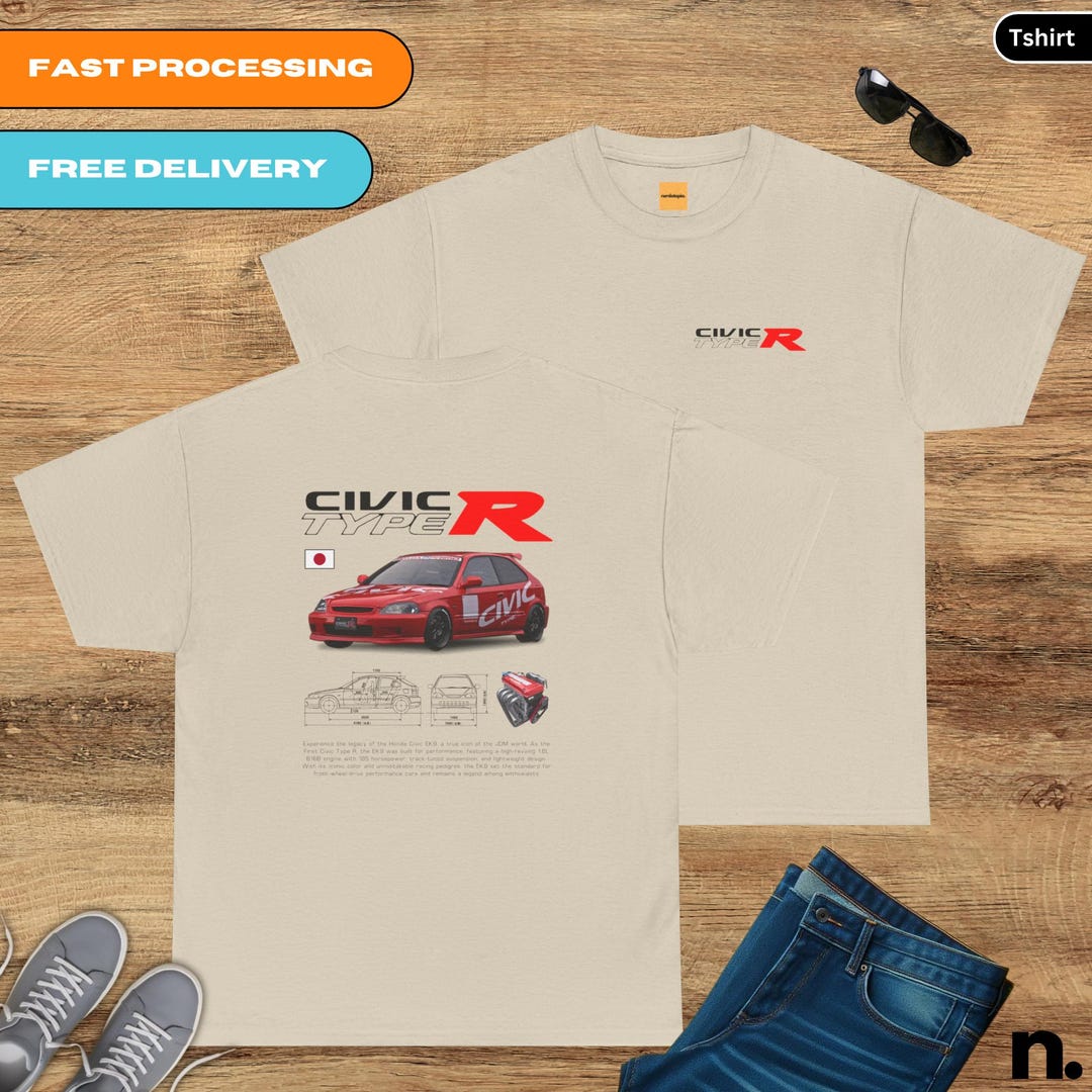 JDM Legend Honda Civic Type R Ek9 Unisex Tee, Poster Style Back Print ...