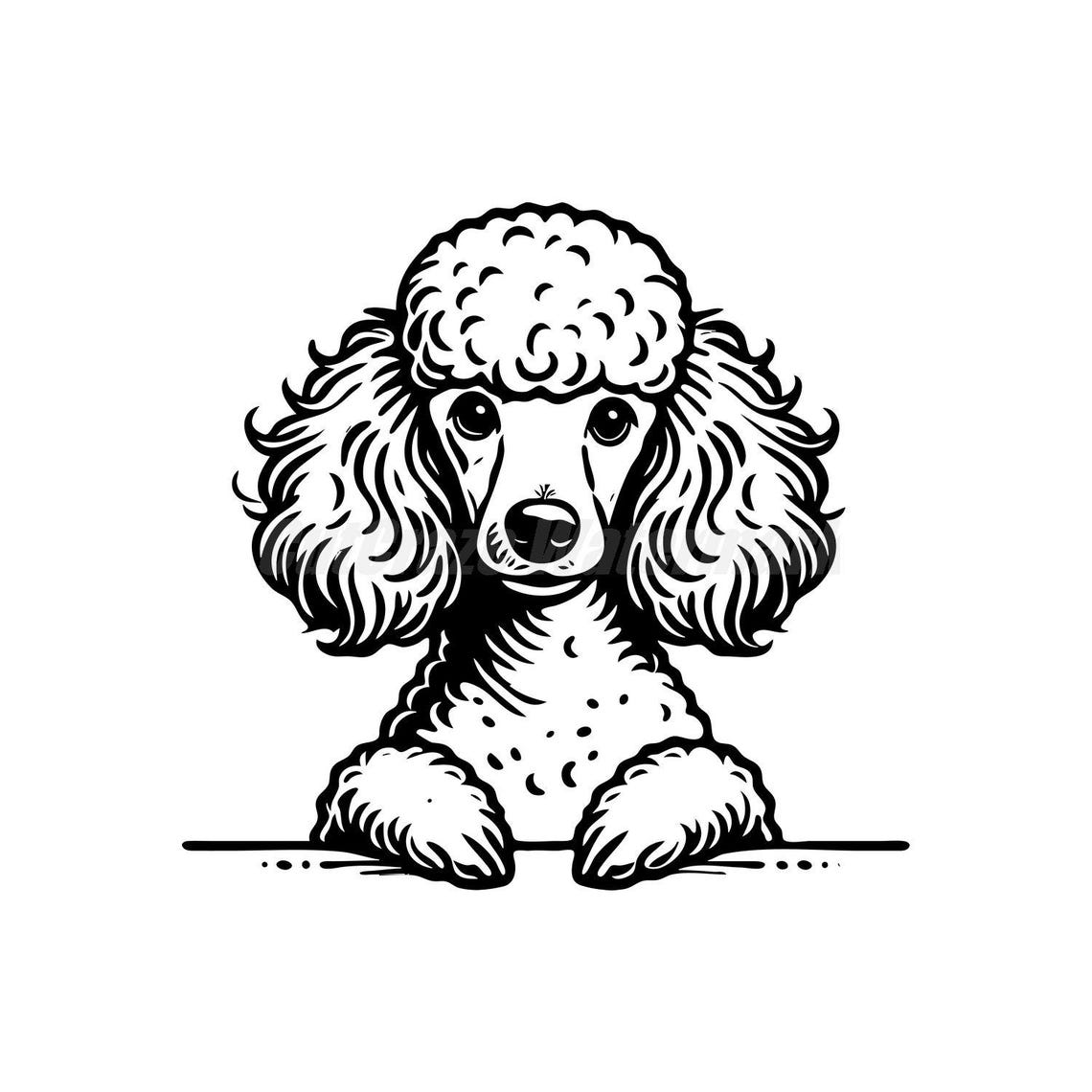 Cute Peeking Pose Poodle Dog Svg Dxf and Png Files - Instant Digital ...