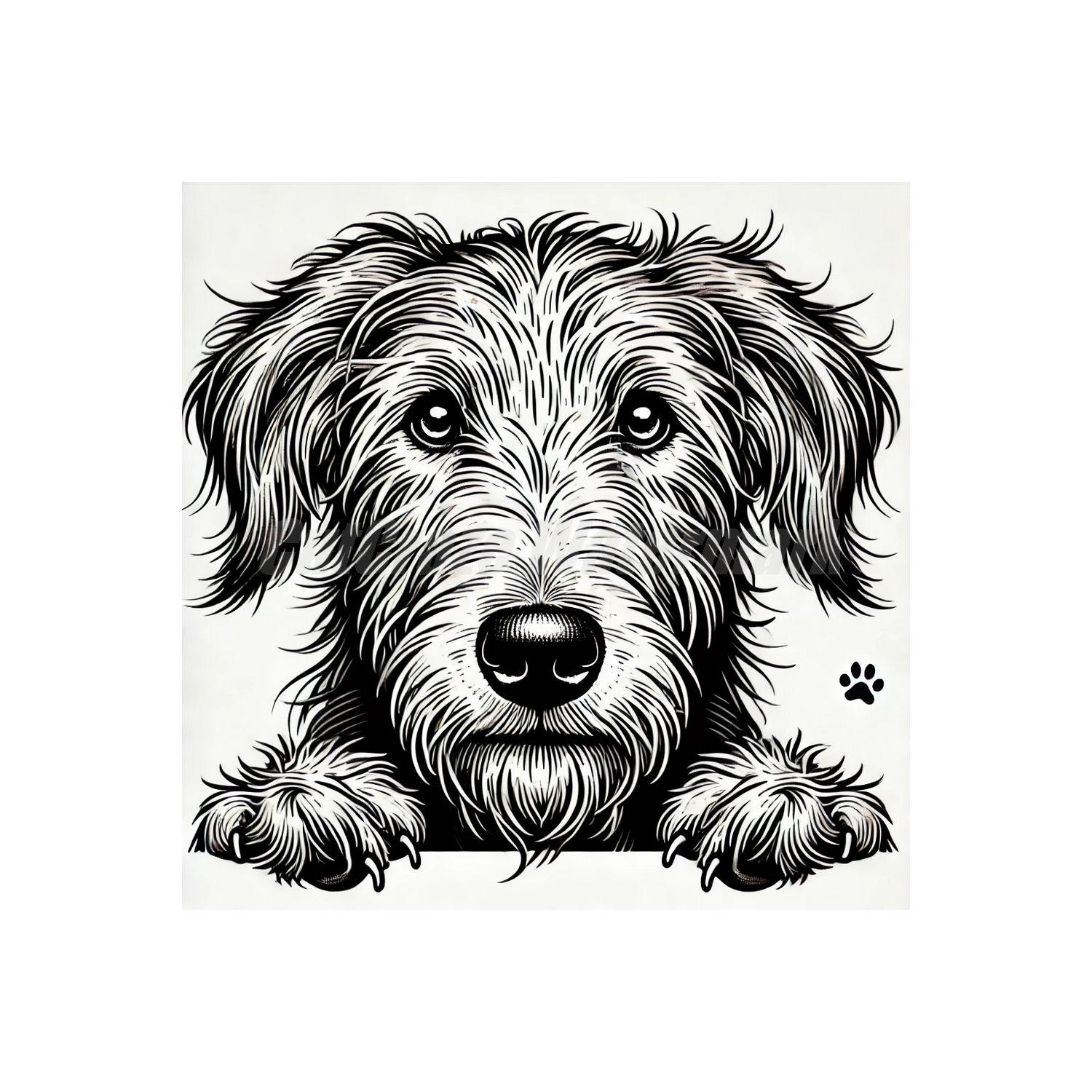 Cute Little Irish Wolfhound Dog Svg Dxf and Png Files - Instant Digital ...