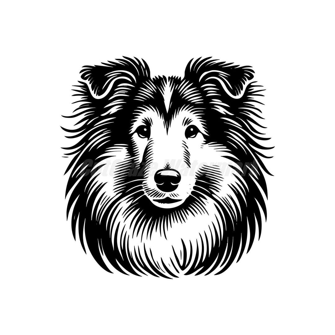 Vector Stencil Sheepdog Svg Dxf and Png Files - Instant Digital ...