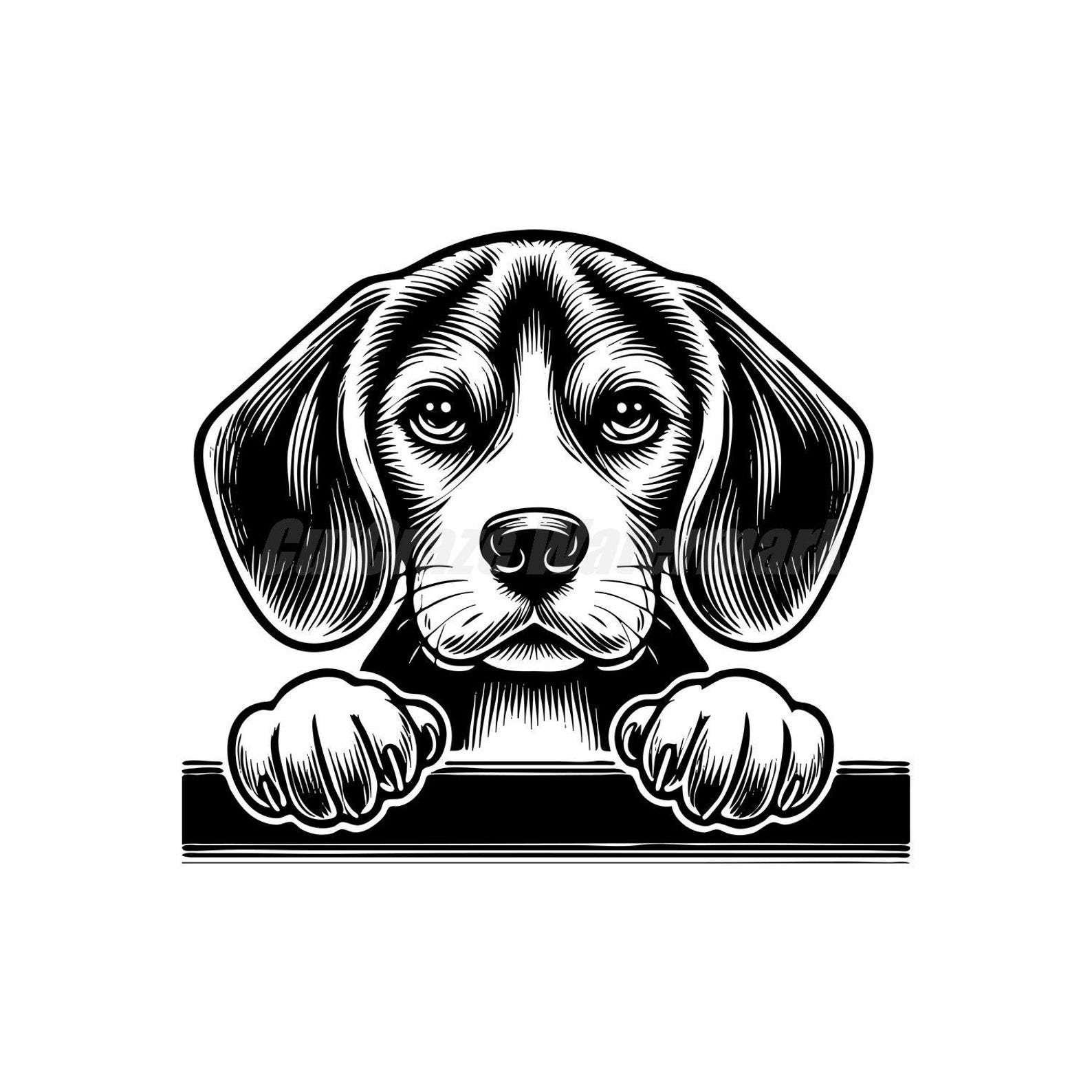 Cute Peeking Beagle Svg Dxf and Png Files - Instant Digital Downloads ...