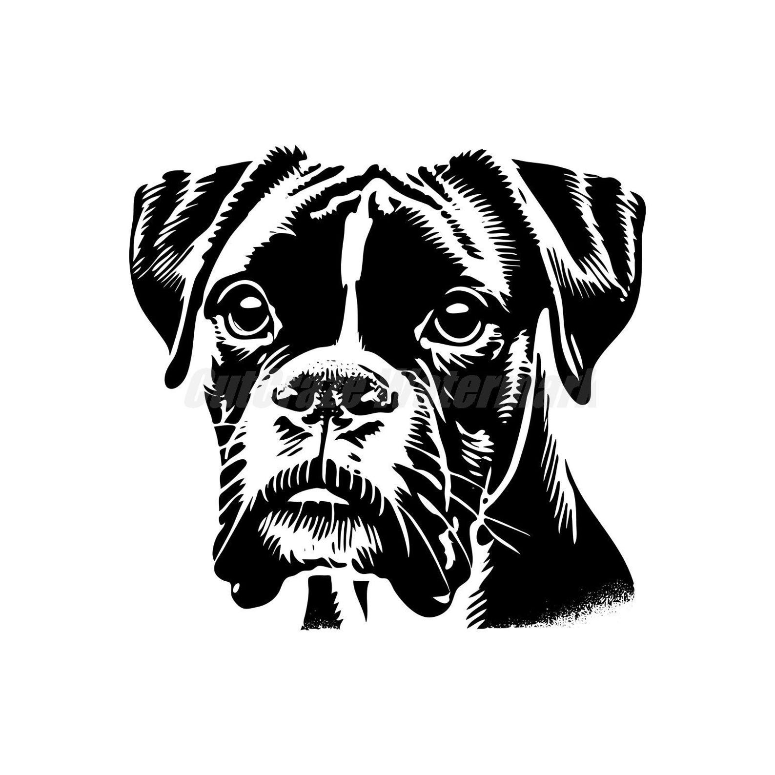 A Stencil-style Boxer Svg Dxf and Png Files - Instant Digital Downloads ...
