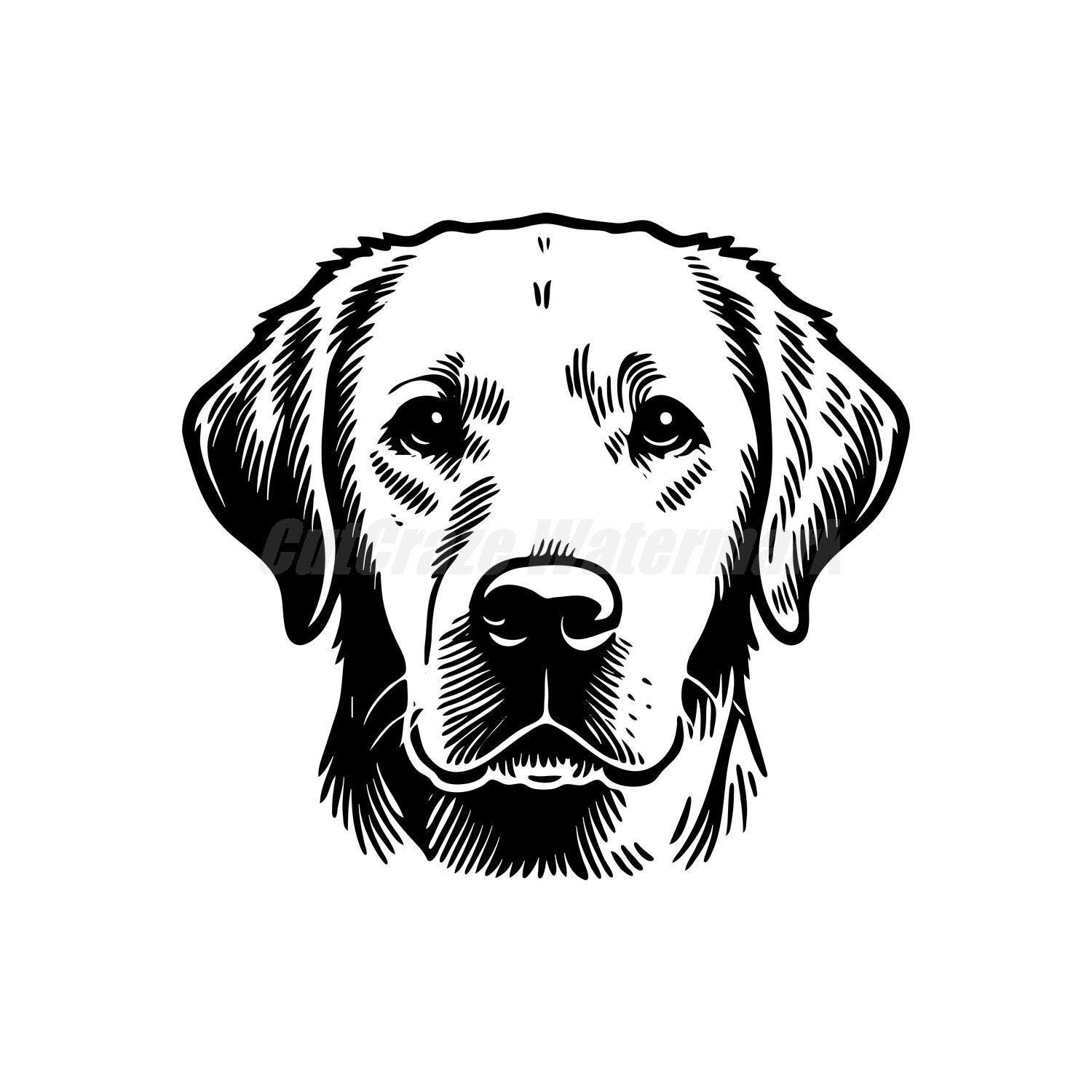 Vector Stencil Labrador Retriever Svg Dxf and Png Files - Instant ...