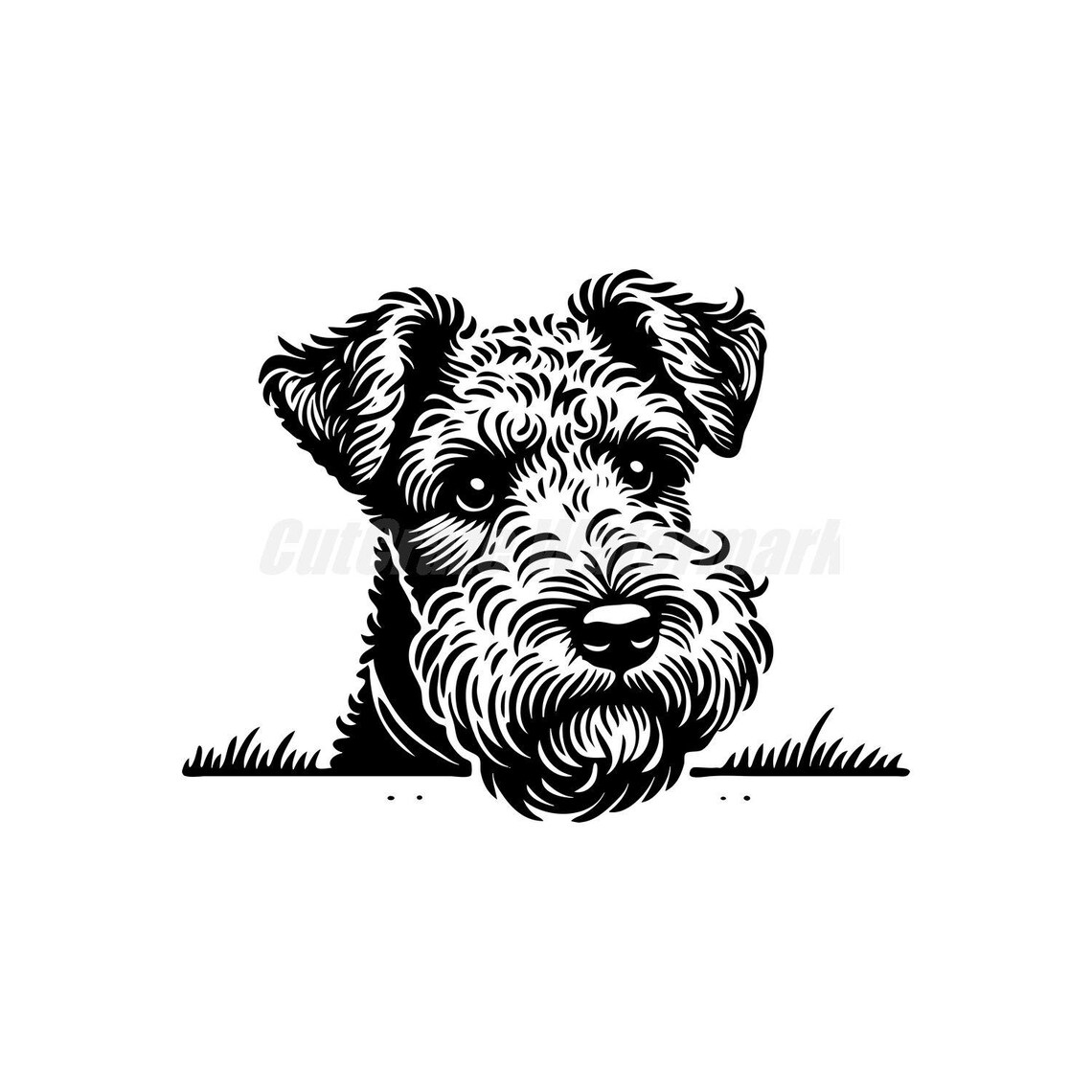 Peeking Pose Kerry Blue Terrier Svg Dxf and Png Files - Instant Digital ...