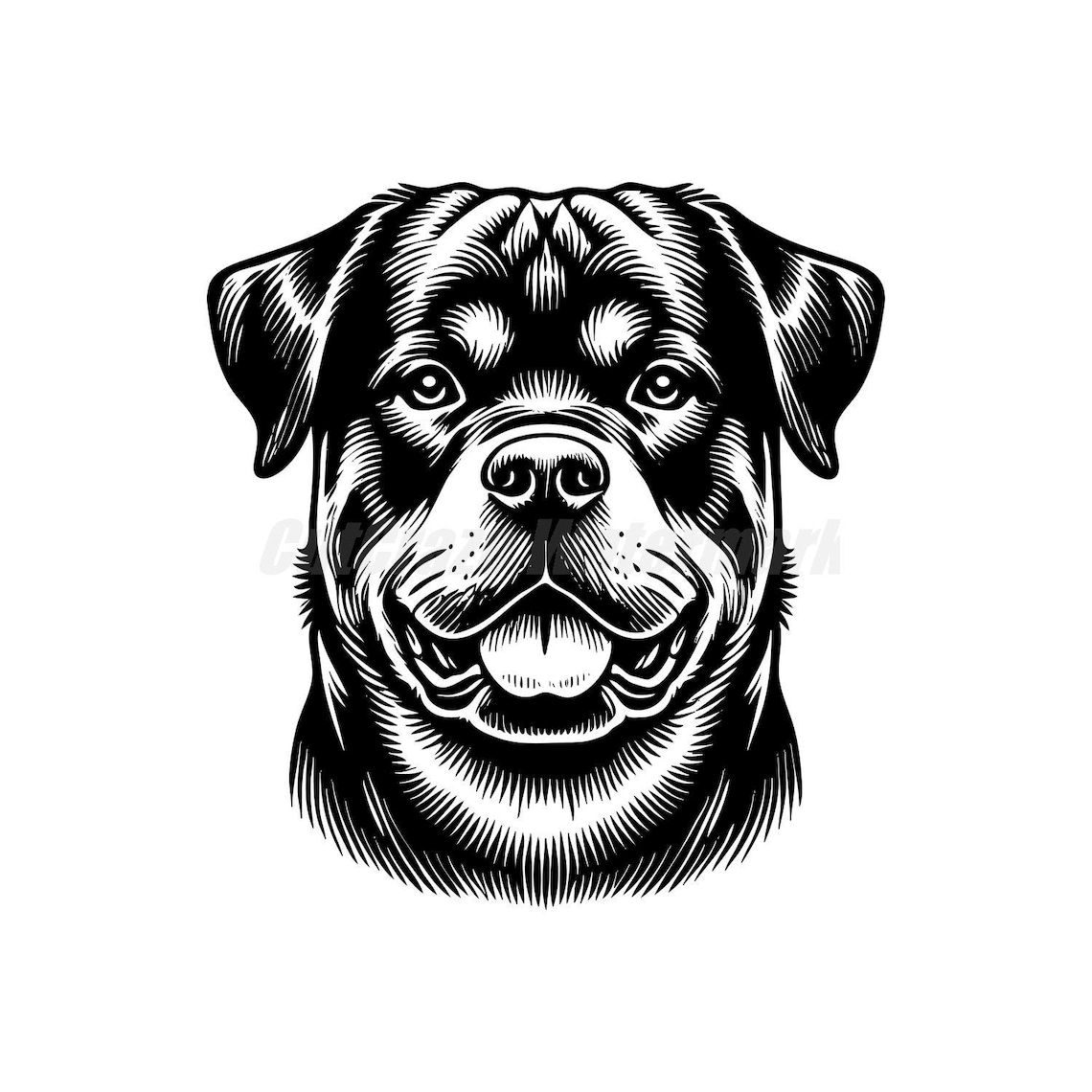 Vector Stencil Rottweiler Svg Dxf and Png Files - Instant Digital ...