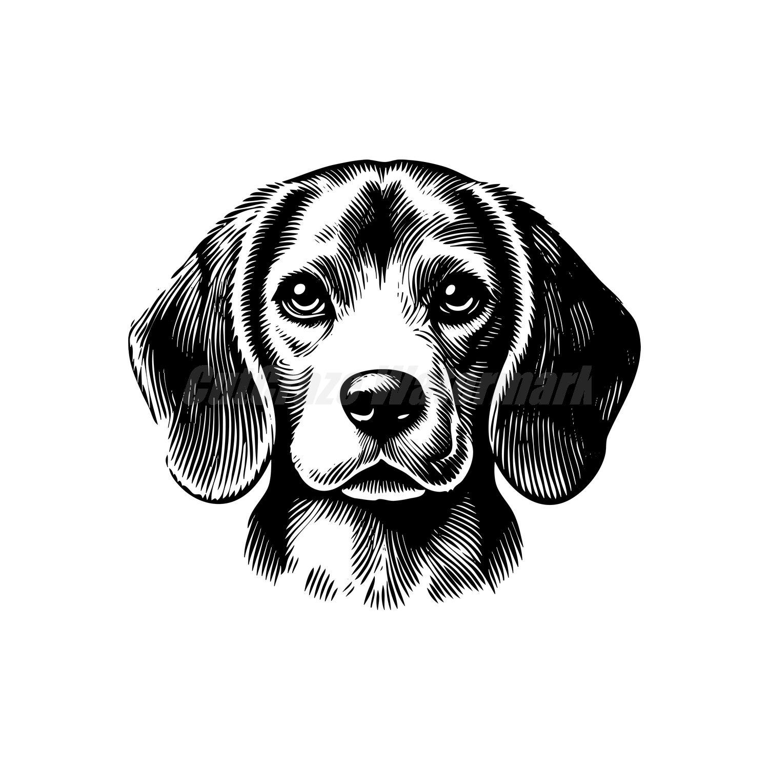 Vector Stencil Beagle Svg Dxf and Png Files - Instant Digital Downloads ...