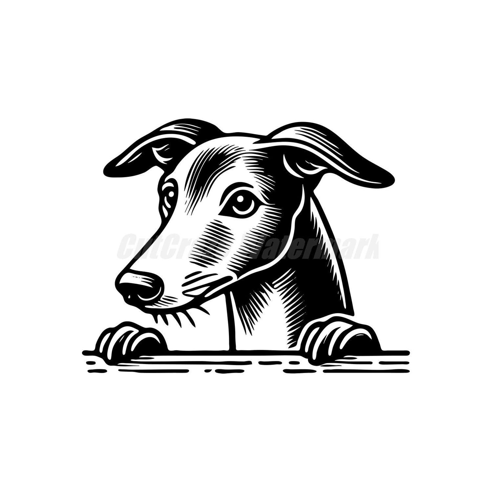 Peeking Pose Greyhound Svg Dxf and Png Files - Instant Digital ...