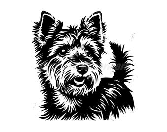 Vectors Stencil Yorkshire Terrier Svg Dxf and Png Files Instant Digital ...