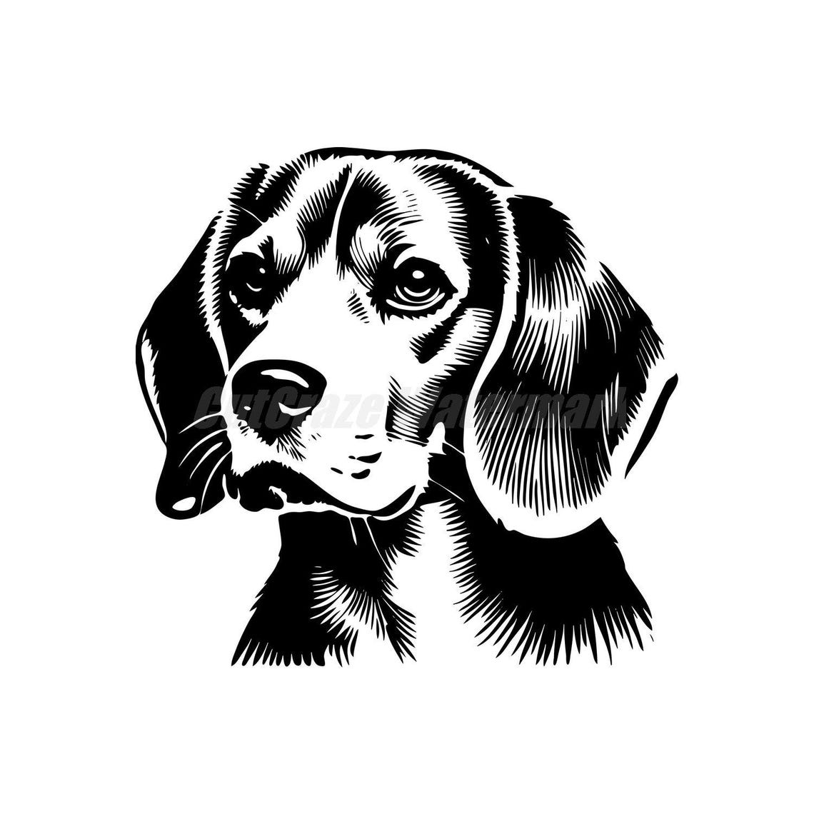 A Stencil-style Beagle Svg Dxf and Png Files - Instant Digital ...