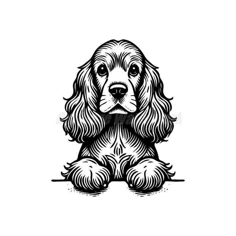 Peeking Pose Cocker Spaniel Svg Dxf and Png Files - Instant Digital ...