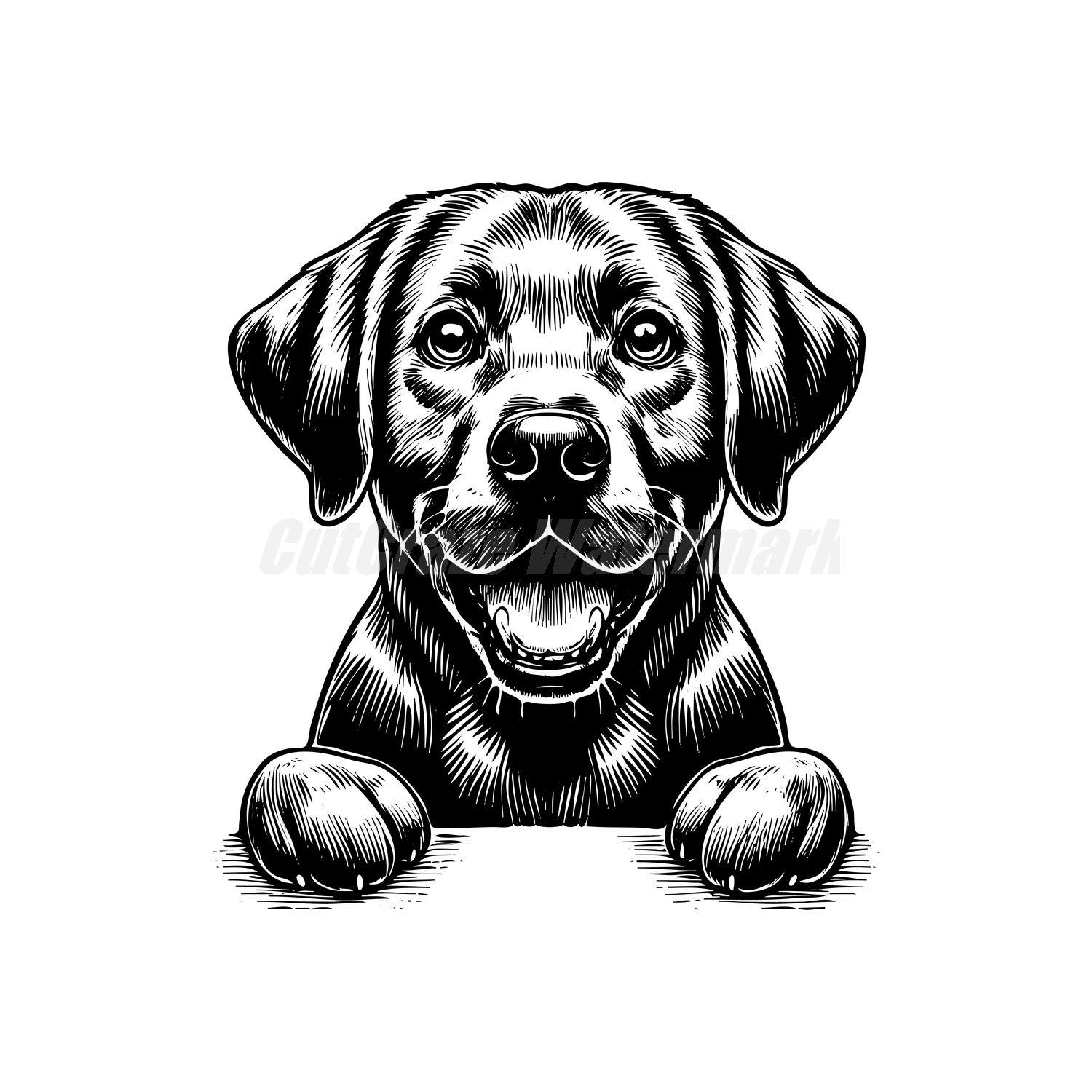 Joyful Labrador Retriever Dog Svg Dxf and Png Files - Instant Digital ...