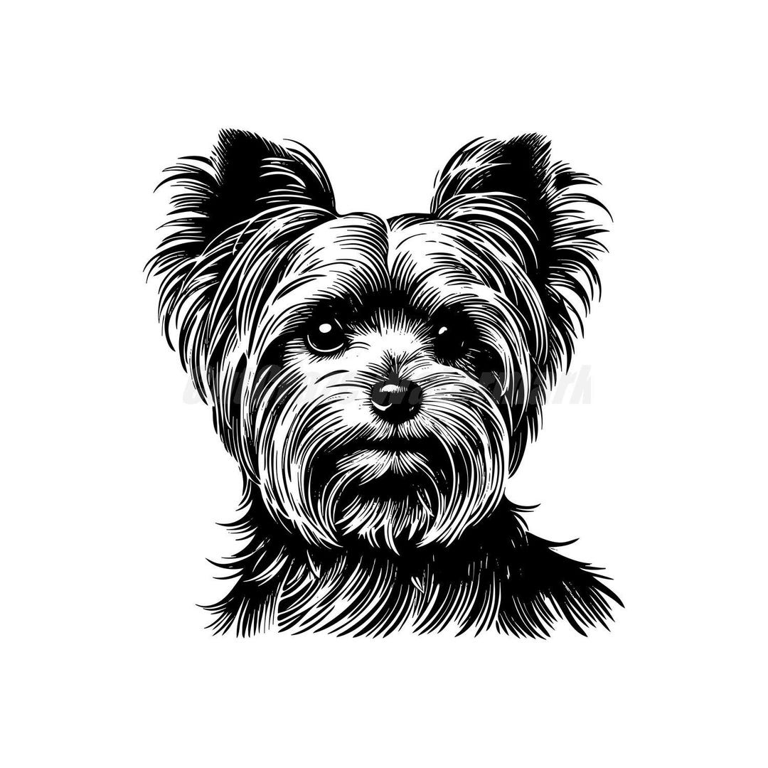 Vector Stencil Yorkshire Terrier Svg Dxf and Png Files - Instant ...