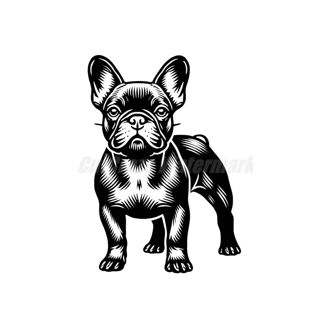 French Bulldog Frenchie Standing Art Svg Dxf and Png Files - Instant ...