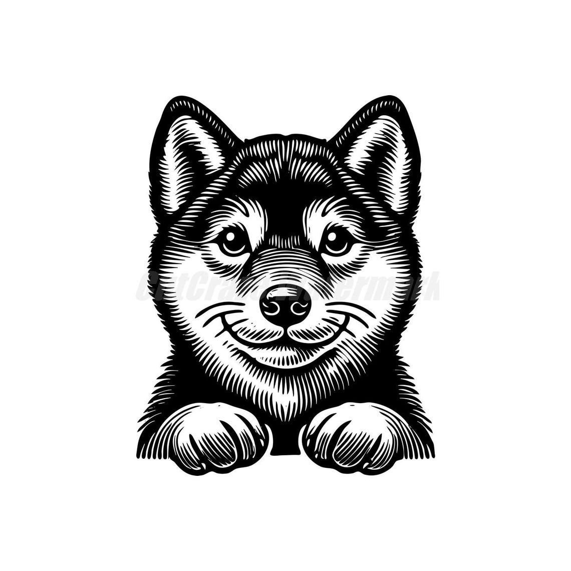 Cute Peeking Pose Shiba Inu Dog Svg Dxf and Png Files - Instant Digital ...