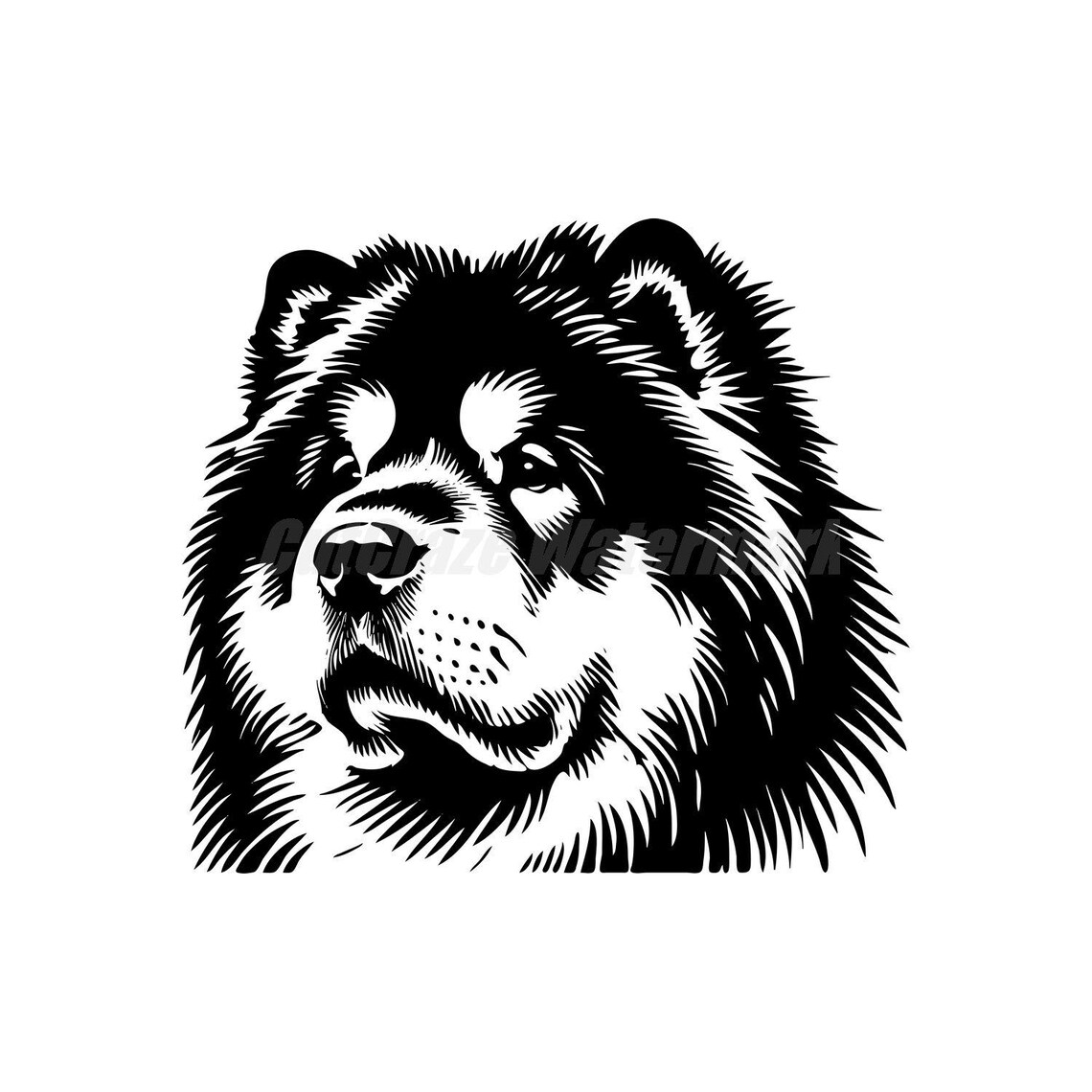 Stencil-style Chow Chow Svg Dxf and Png Files - Instant Digital ...