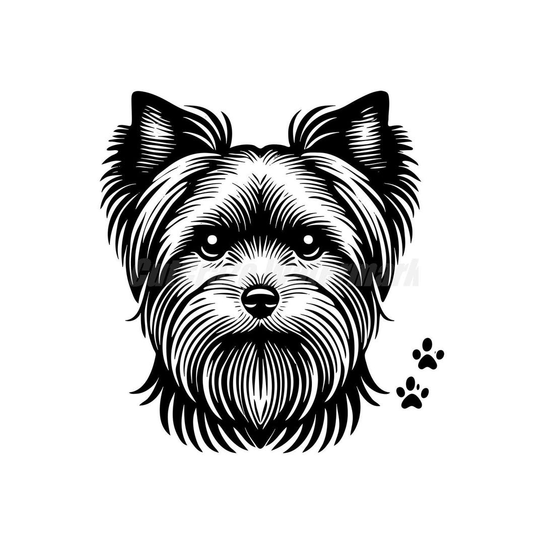 Vectors Stencil Yorkshire Terrier Svg Dxf and Png Files - Instant ...