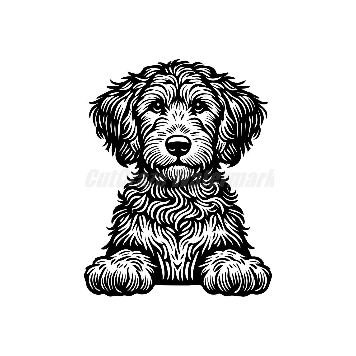 Cute Peeking Goldendoodle Dog Svg Dxf and Png Files - Instant Digital ...