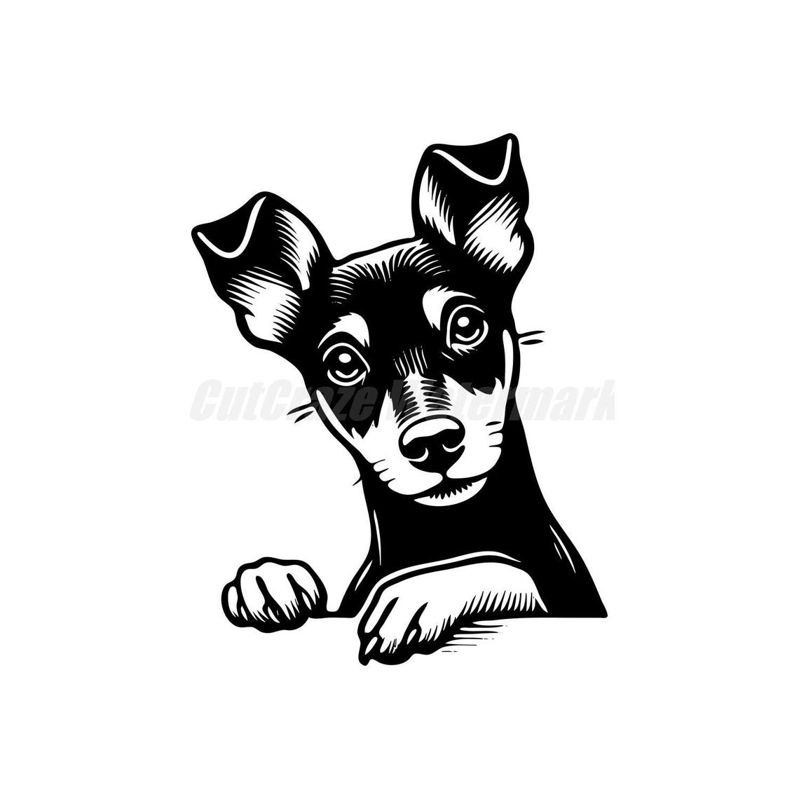Cute Litte Manchester Terrier Svg Dxf and Png Files - Instant Digital ...