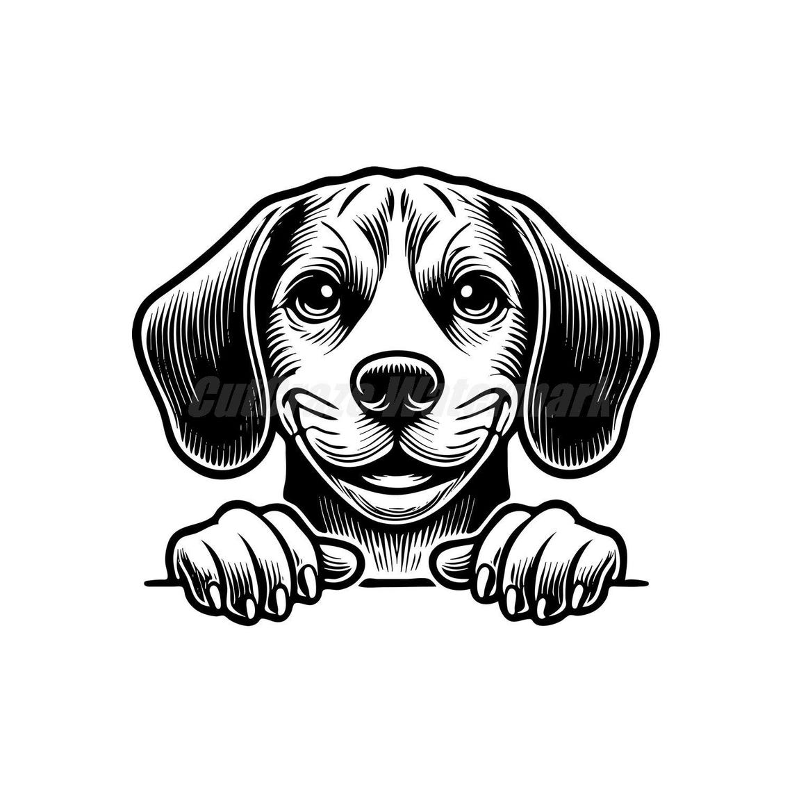 Peeking Pose Cute Beagle Svg Dxf and Png Files - Instant Digital ...