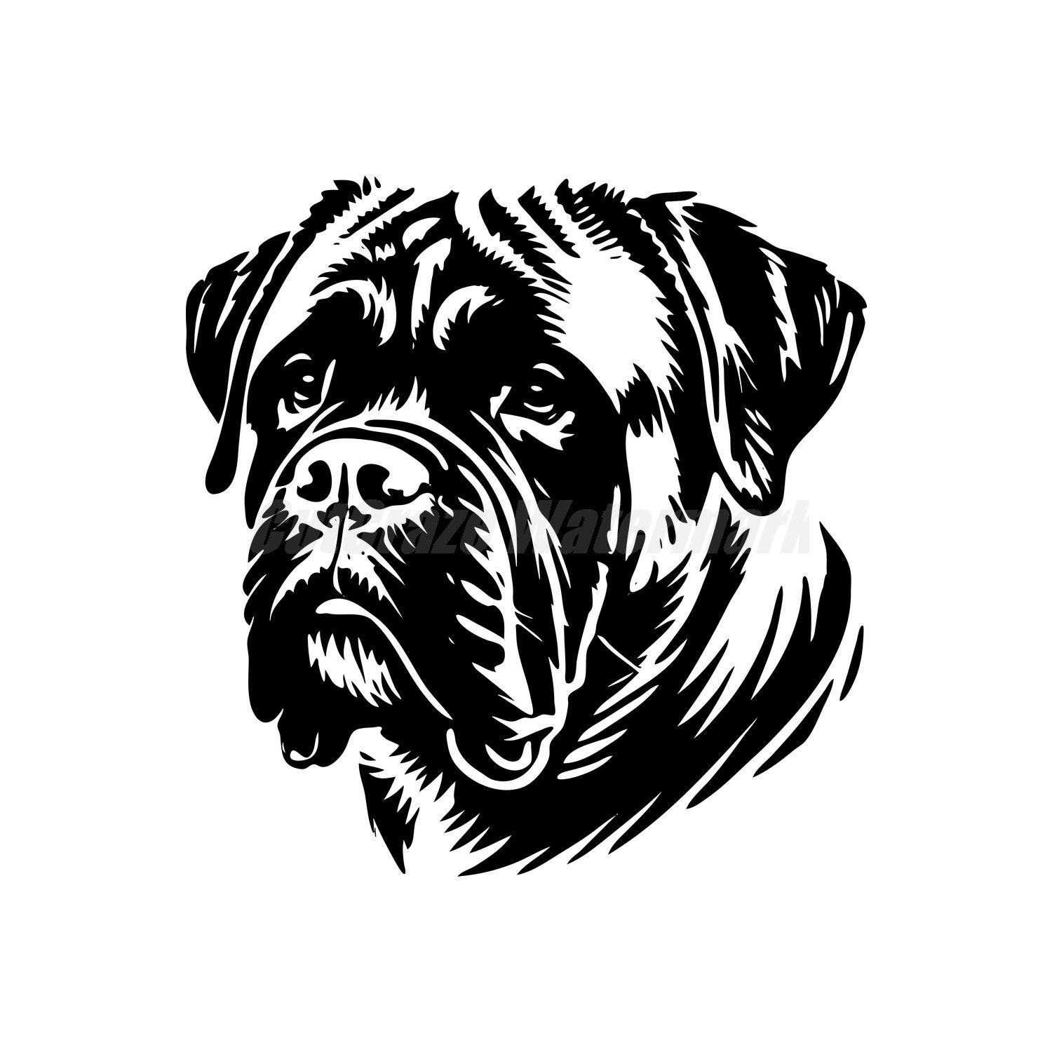 A Stencil-style Bullmastiff Svg Dxf and Png Files - Instant Digital ...