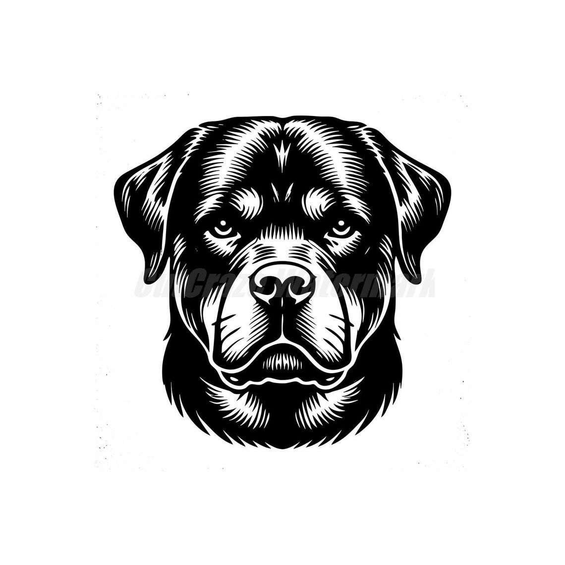 Vector Stencil Rottweiler Svg Dxf and Png Files Instant Digital ...