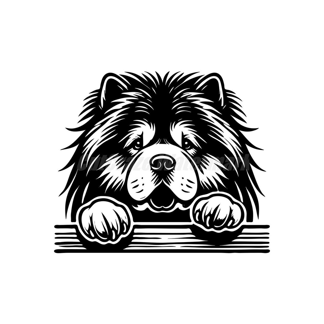 Cute Peeking Chow Chow Svg Dxf and Png Files - Instant Digital ...