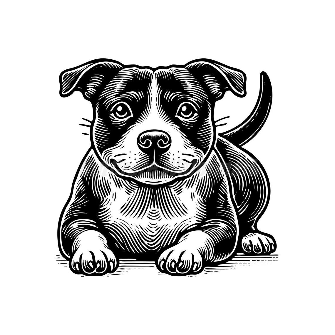 Cute Peeking Pose Staffordshire Bull Terrier Dog Svg Dxf and Png Files ...
