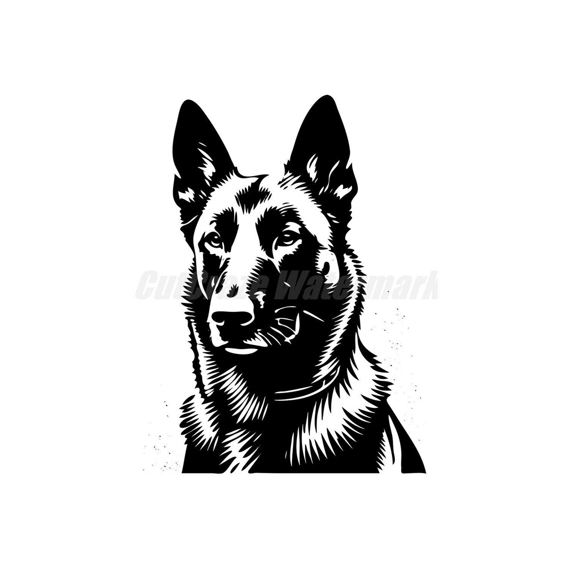 A Stencil-style Belgian Malinois Svg Dxf and Png Files - Instant ...