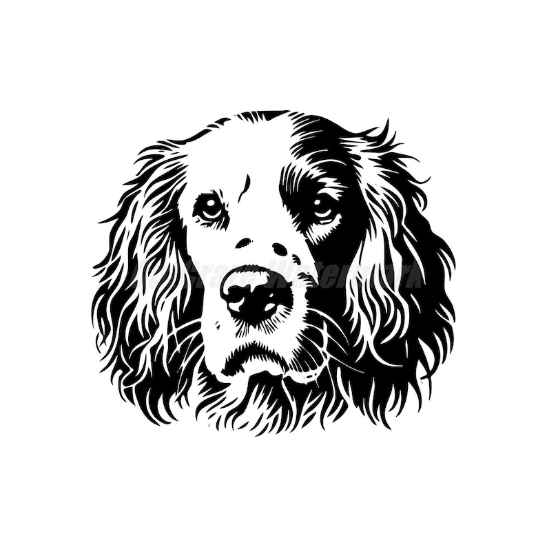 Stencil-style Clumber Spaniel Svg Dxf and Png Files - Instant Digital ...