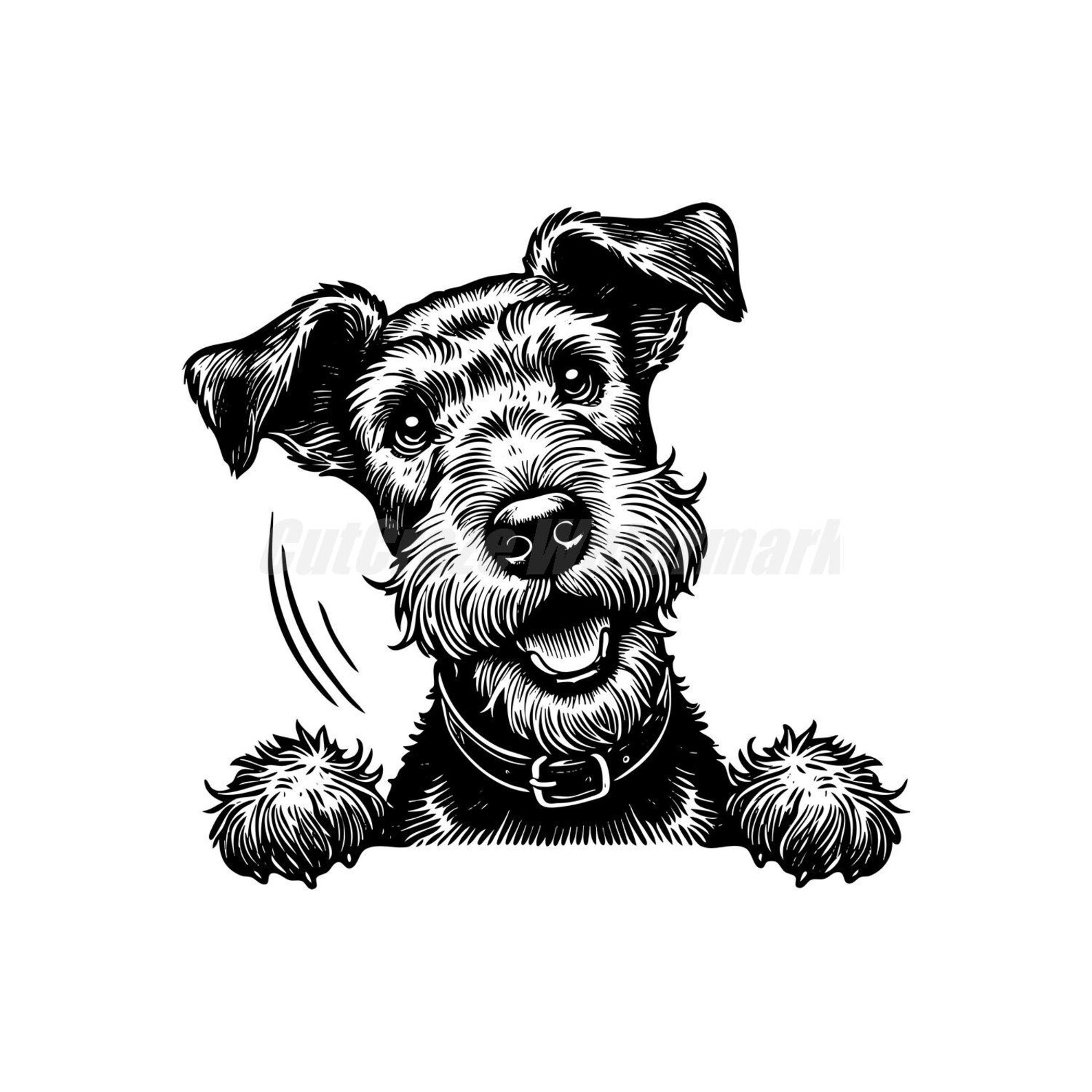 Joyful Airedale Terrier Svg Dxf and Png Files - Instant Digital ...