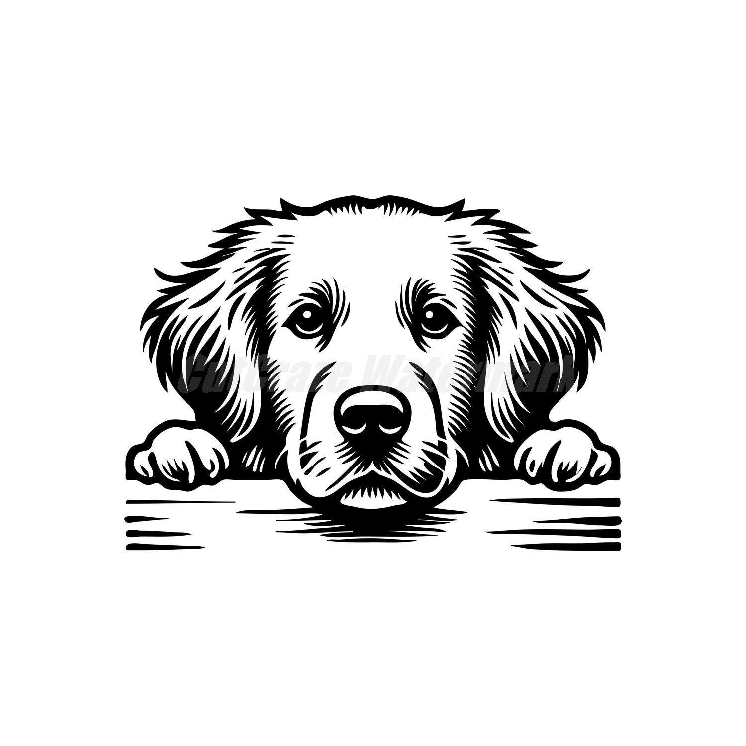 Adorable Cute Golden Retriever Svg Dxf and Png Files - Instant Digital ...
