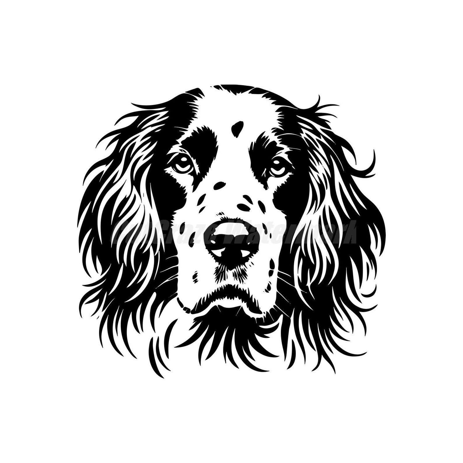 A Stencil-style English Setter Svg Dxf and Png Files - Instant Digital ...
