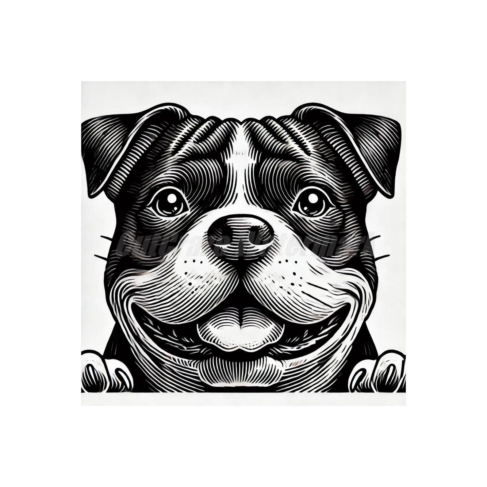 Cute American Bully Dog Svg Dxf and Png Files - Instant Digital ...
