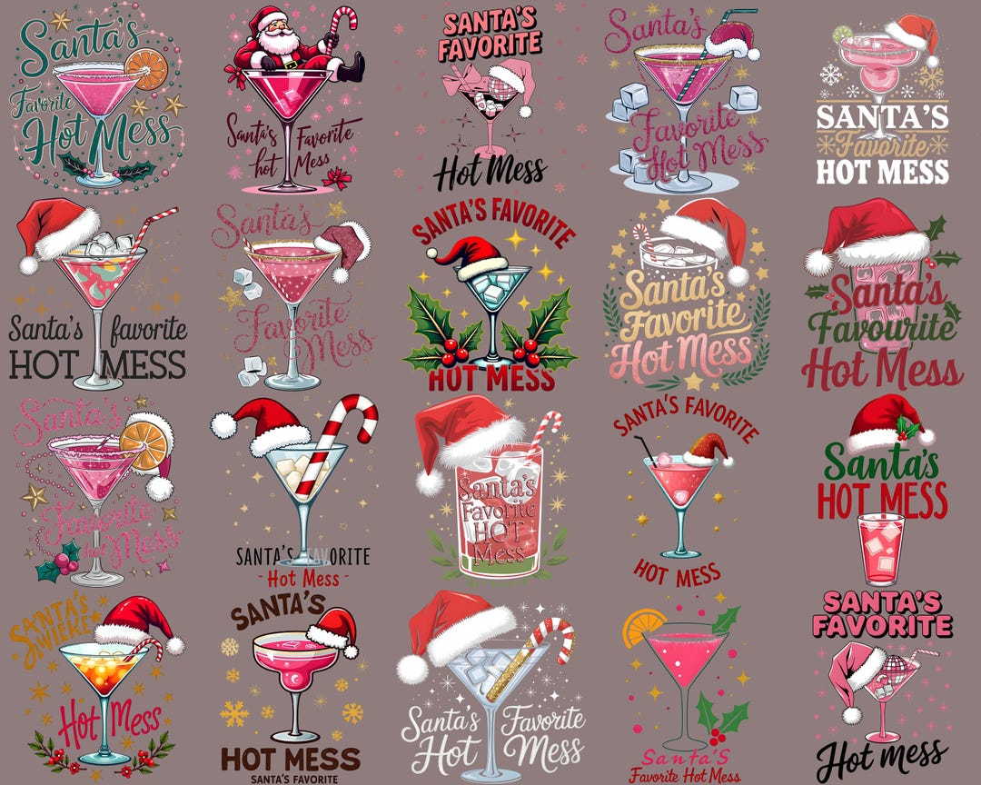 Santa's Hot Mess PNG Christmas Party Png Funny Christmas Santas ...