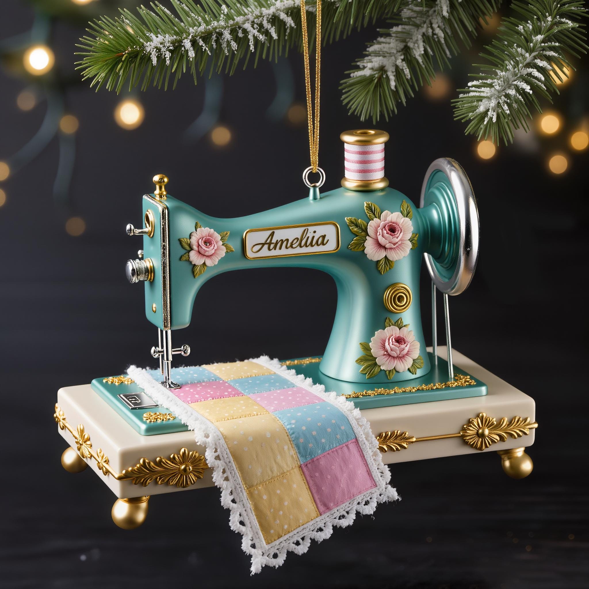 Personalized Sewing Machine Acrylic Ornament 2025, Custom Quilter ...