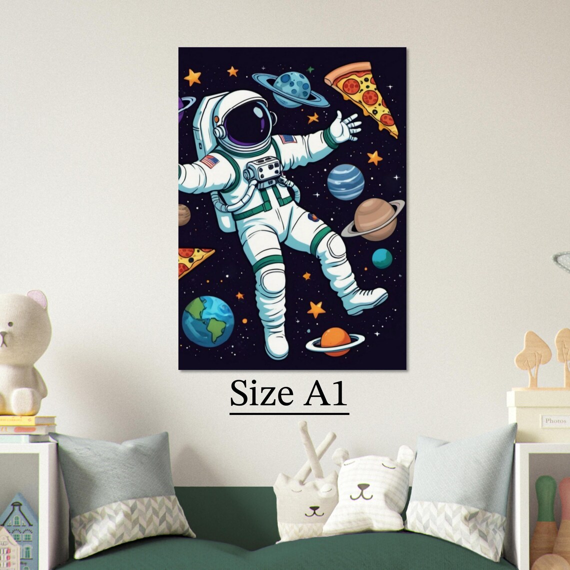 Astronaut Poster/art. Space, Pizza Poster, Poster, Art, Space, Kids ...