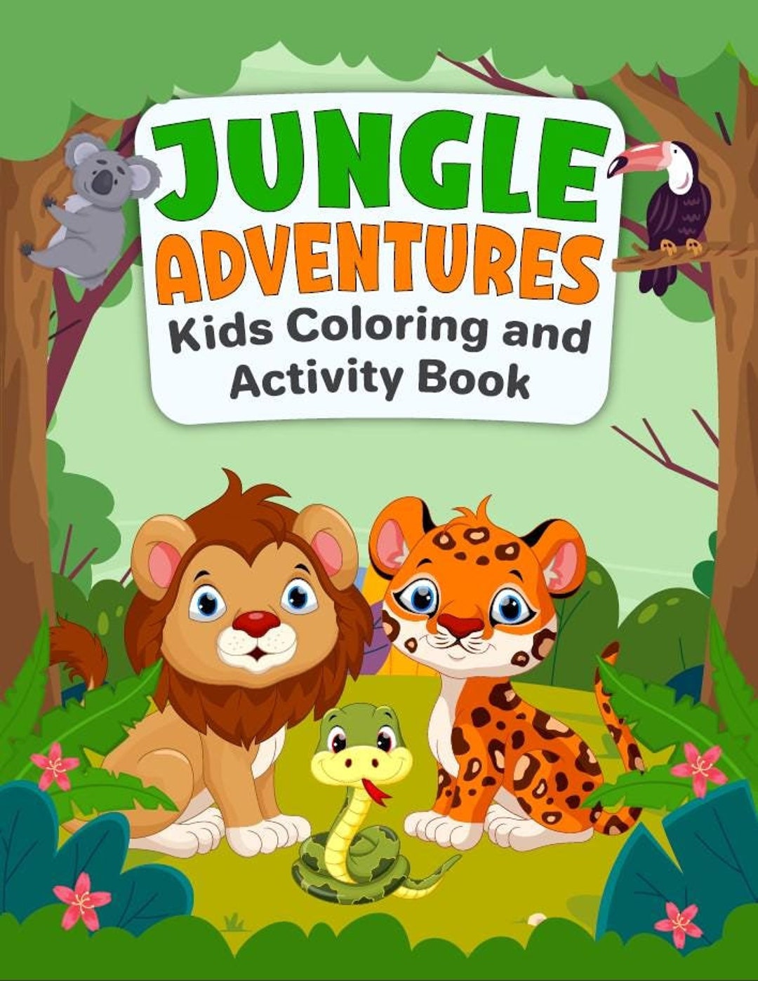 Jungle Adventures Kids Activity and Coloring Book Learn About Animals A ...