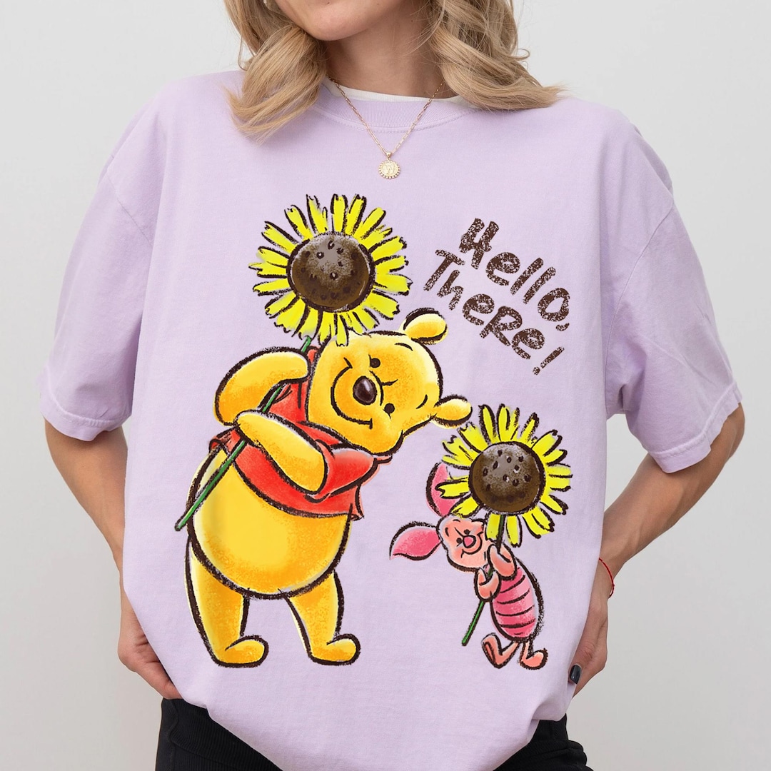 Disney Winnie the Pooh & Piglet Hello There Sunflowers Shirt, Disney ...